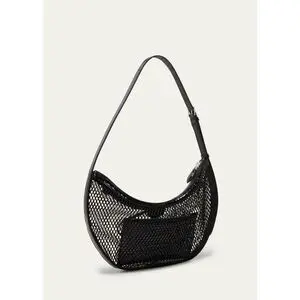 Alaïa One Piece Demi Perforated Shoulder Bag In Leather And Nylon