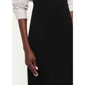 THE ROW Iphora Wool Crepe Slit Midi Skirt