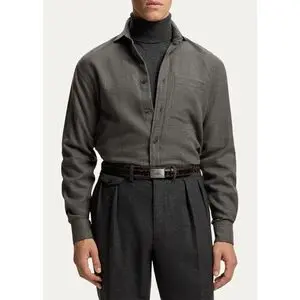 Ralph Lauren Purple Label Glen Check Flannel Button-down Shirt