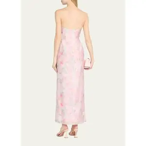 Bernadette Elora Strapless Floral Linen Maxi Dress