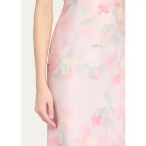 Bernadette Elora Strapless Floral Linen Maxi Dress