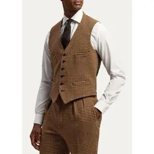 Ralph Lauren Purple Label Hand-tailored Plaid Wool-cashmere Vest