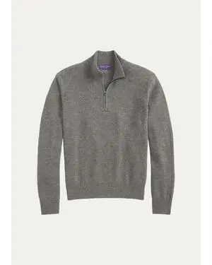 RALPH LAUREN PURPLE LABEL Textured Cashmere Quarter-zip Sweater