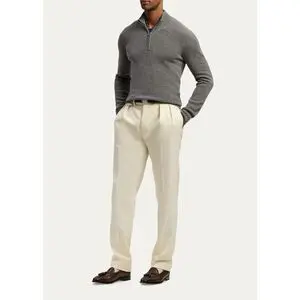 Ralph Lauren Purple Label Textured Cashmere Quarter-zip Sweater