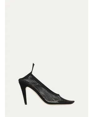 CHRISTEN 95mm Edge Mesh Cuff Pumps - Black