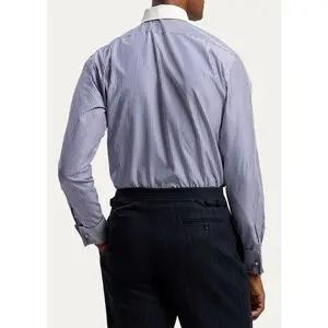Ralph Lauren Purple Label Striped Poplin French Cuff Shirt