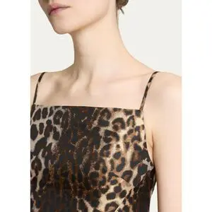 Givenchy Sleeveless Sliced Leopard Jacquard Mini Dress