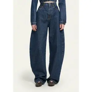 Alaïa Round Denim Pants - Dock Blue