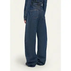 Alaïa Round Denim Pants - Dock Blue