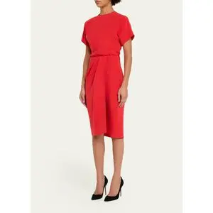 Giorgio Armani Washed Silk Asymmetric Midi Dress