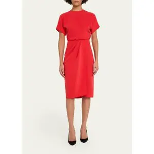 Giorgio Armani Washed Silk Asymmetric Midi Dress