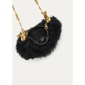 Chloé Shearling Chain Horse Shoulder Bag