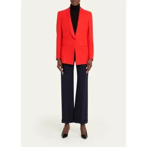 Giorgio Armani Virgin Wool Single-breasted Longline Blazer