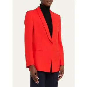 Giorgio Armani Virgin Wool Single-breasted Longline Blazer
