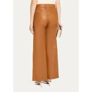 FRAME The Modernist Leather Slim-fit Palazzo Pants