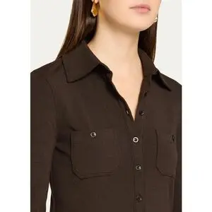 FRAME The Pocket Rib-knit Polo Shirt