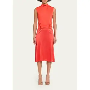 Giorgio Armani Sleeveless Mock-neck Stretch Viscose Dress