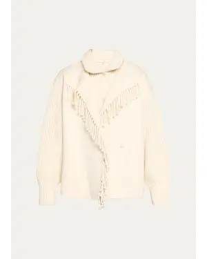 FRAME The Fringe Wool Coat - Ecru