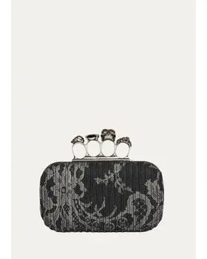 Alexander McQueen Embroidered Leather Skull Clutch