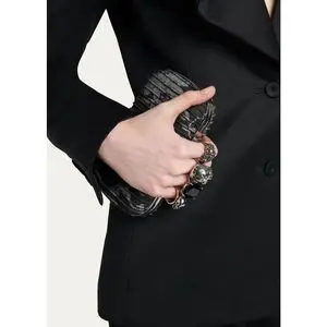 Alexander McQueen Embroidered Leather Skull Clutch