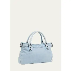 Balenciaga Le City Denim Top-handle Bag - Light Blue