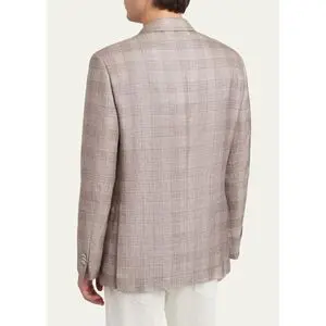 Brioni Linen, Cashmere And Silk Plaid Sport Coat
