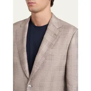 Brioni Linen, Cashmere And Silk Plaid Sport Coat
