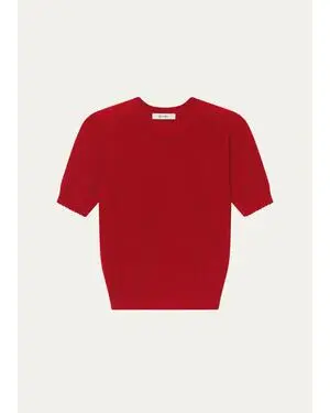 FRAME The Gathered Honeycomb Cashmere Sweater - Paprika