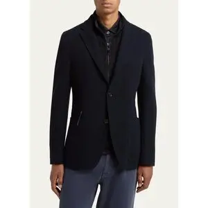 Zegna High Performance Jersey Wool And Cotton Jacket