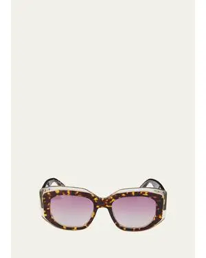 Barton Perreira Crescendo 50.5mm Square Acetate Sunglasses - Tortoise