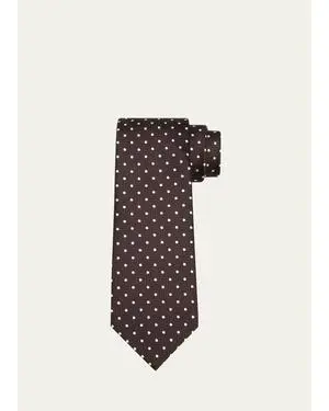 TOM FORD Polka Dot Silk Tie Dark Choco