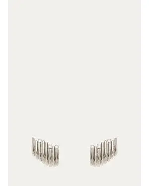 Lady Grey Crystal Strata Earrings - Silver