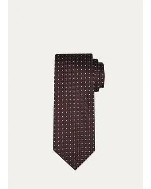 TOM FORD Micro-jacquard Silk Tie - Red