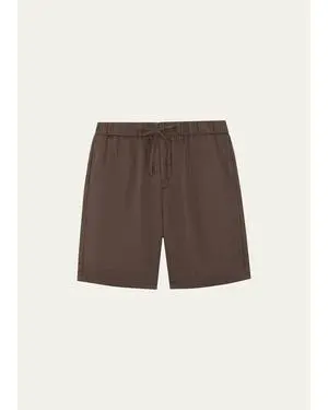 Frescobol Carioca Linen Felipe Drawstring Shorts - Brown