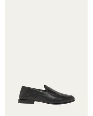 Givenchy Label Leather Foldable Loafers - Black