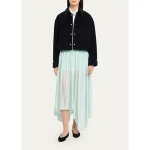 Maria Mcmanus Cropped Snap-front Velvet Jacket