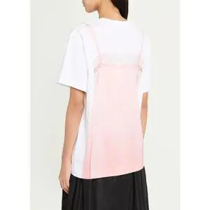 Simone Rocha Slip Dress Trompe L'oeil Print Short-sleeve T-shirt - White/soft