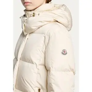Moncler Litte Square-quilted Hooded Long Down Jacket