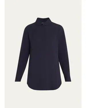 Giorgio Armani Silk Long-sleeve Button-down Shirt - Blue