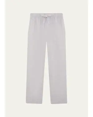 Frescobol Carioca Oscar Linen & Cotton Drawstring Trousers - Light Grey