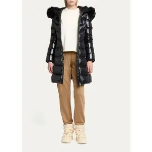 Moncler Fulmarusse Hooded Down Jacket With Faux Fur Trim