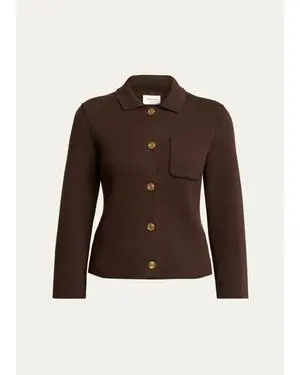 Saint Laurent Wool Polo Cardigan - Camel