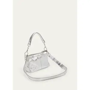 Balenciaga Le City Mini Metallic Leather Moto Shoulder Bag