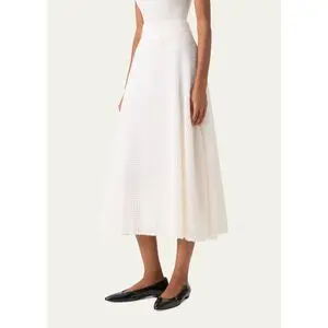 Akris Fringe Techno Grid A-line Midi Skirt