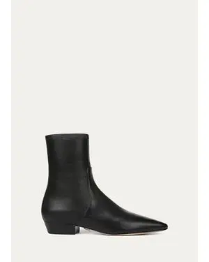 Veronica Beard Glinda Leather Ankle Boots - Black