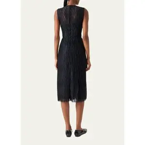 Akris Techno Wave Guipure Sheath Midi Dress