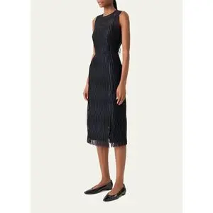 Akris Techno Wave Guipure Sheath Midi Dress