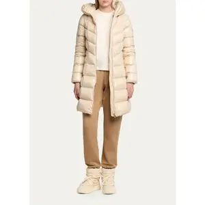 Moncler Marusse Hooded Mid-length Down Jacket