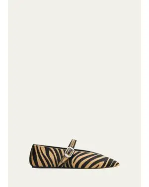 Le Monde Beryl Stella Calf Hair Ballerina Flats - Zebra