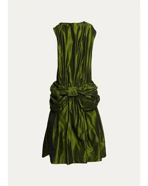Simone Rocha Taffeta Bow Cascade Egg Maxi Dress